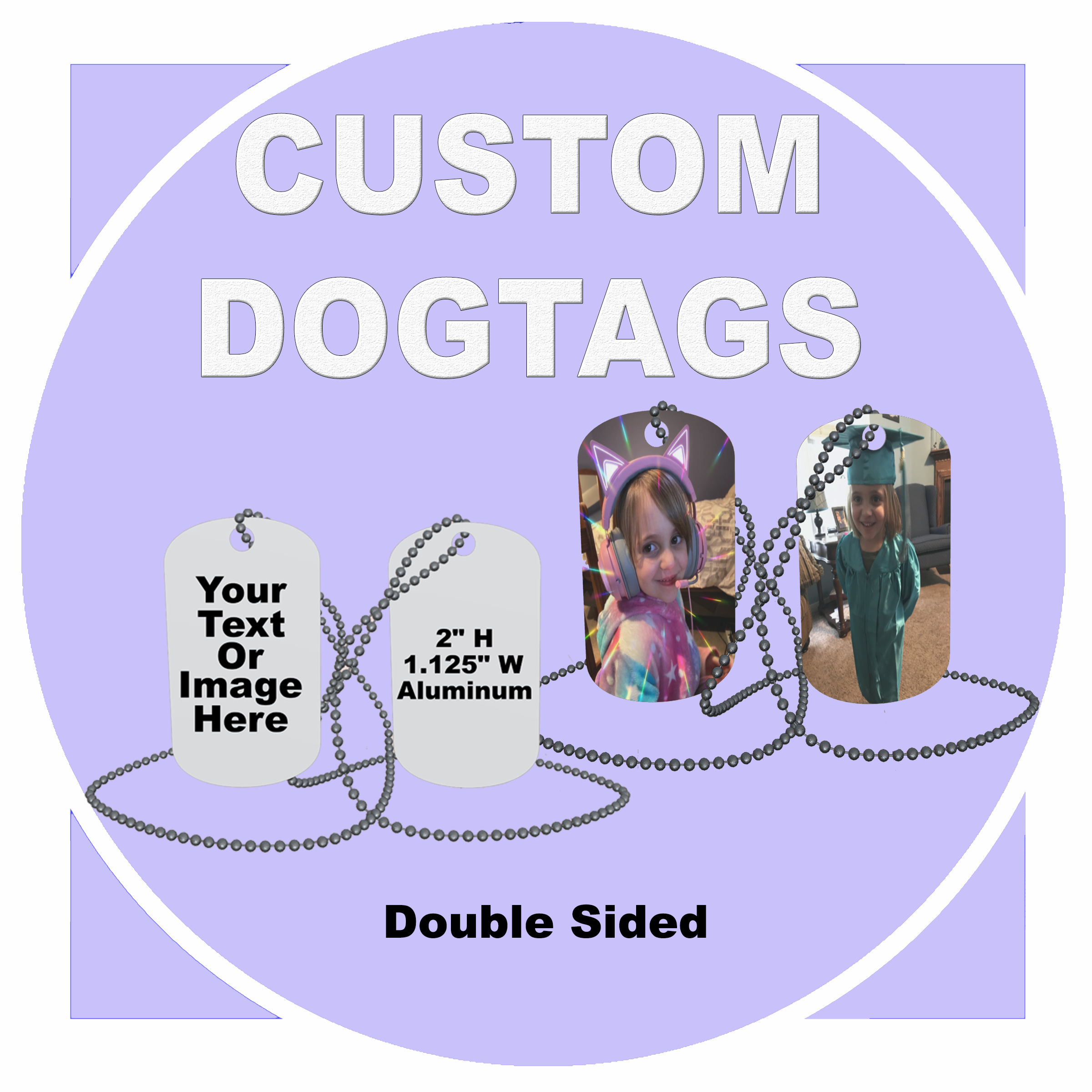 Dog Tags Double Sided | Personal Business, Gift Keepsake, Custom Neckl ...