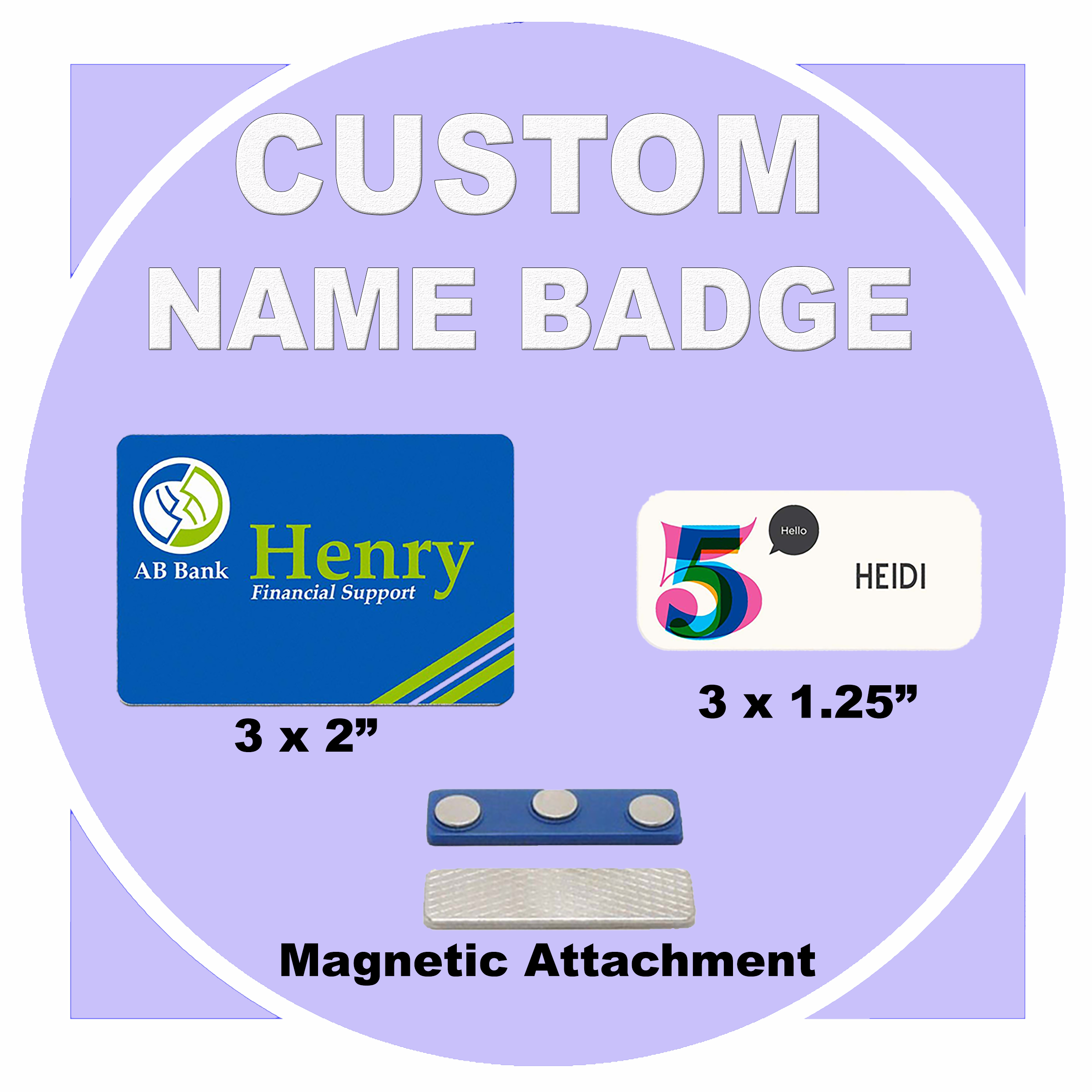 Custom 25 3x2 Magnetic Name Badge – Shop With TnT